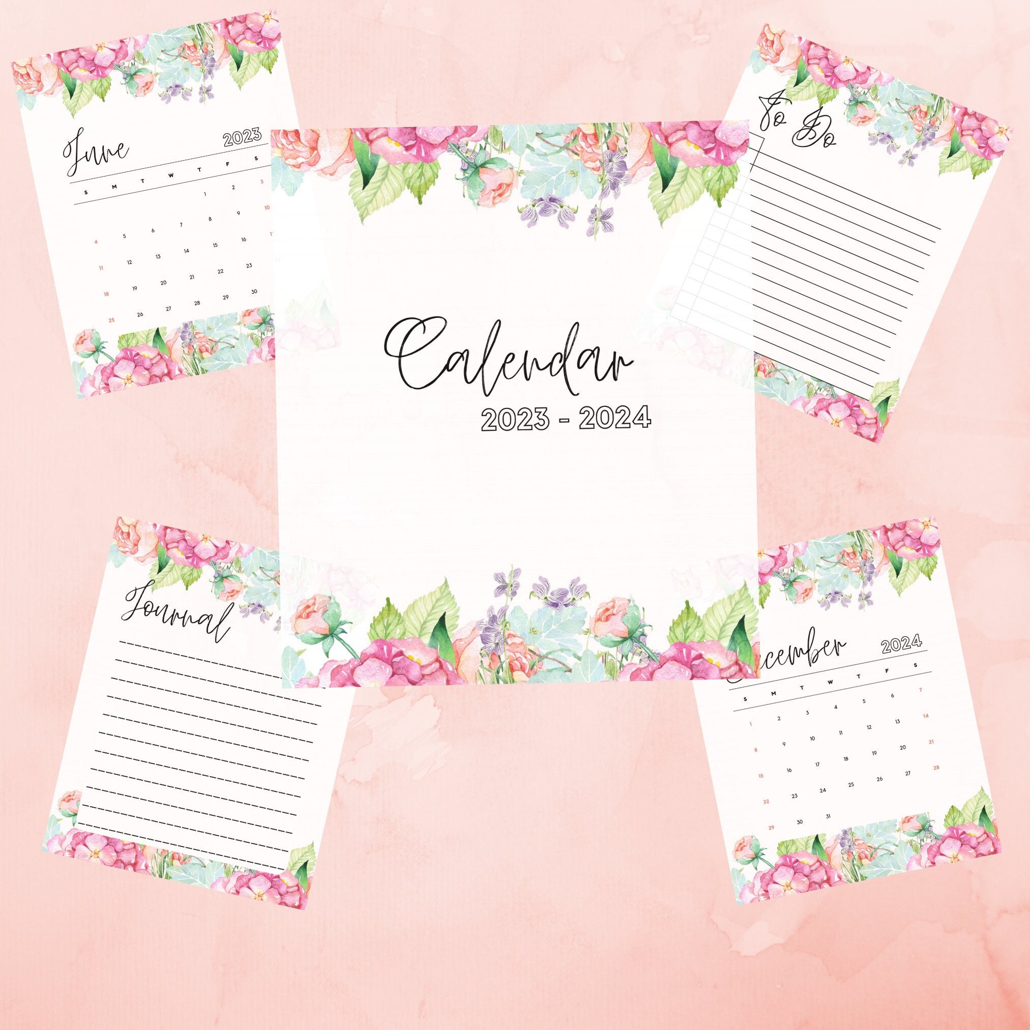 Digital Calendar 2023-2024 - Etsy