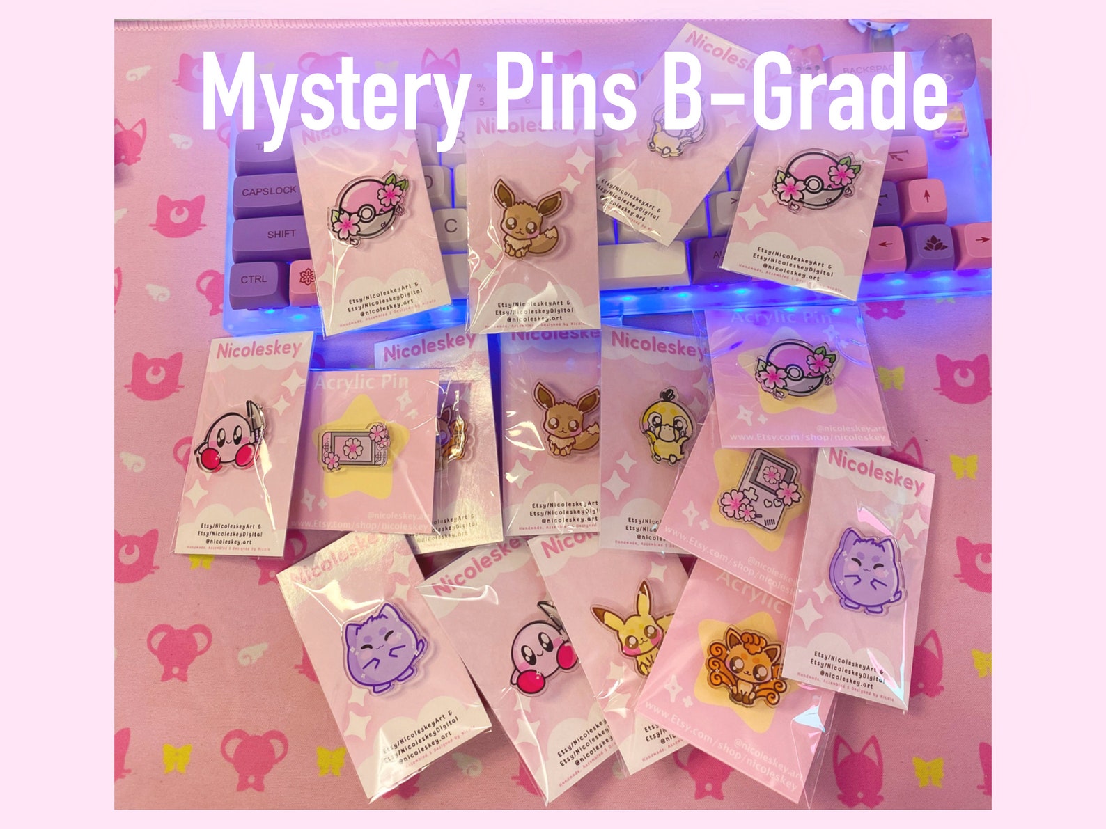 Mystery B Grade Acrylic Pin DISCOUNTED Ita Bag Anime Kawaii - Etsy