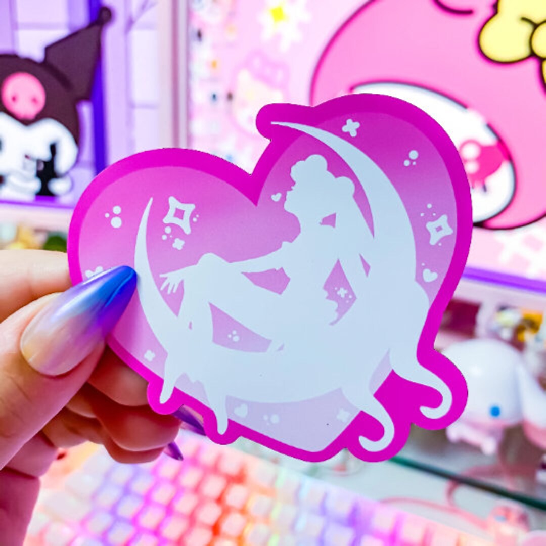 Magical Girl Fridge Magnet Pink Heart Moon Car Magnets Vinyl Magnets ...