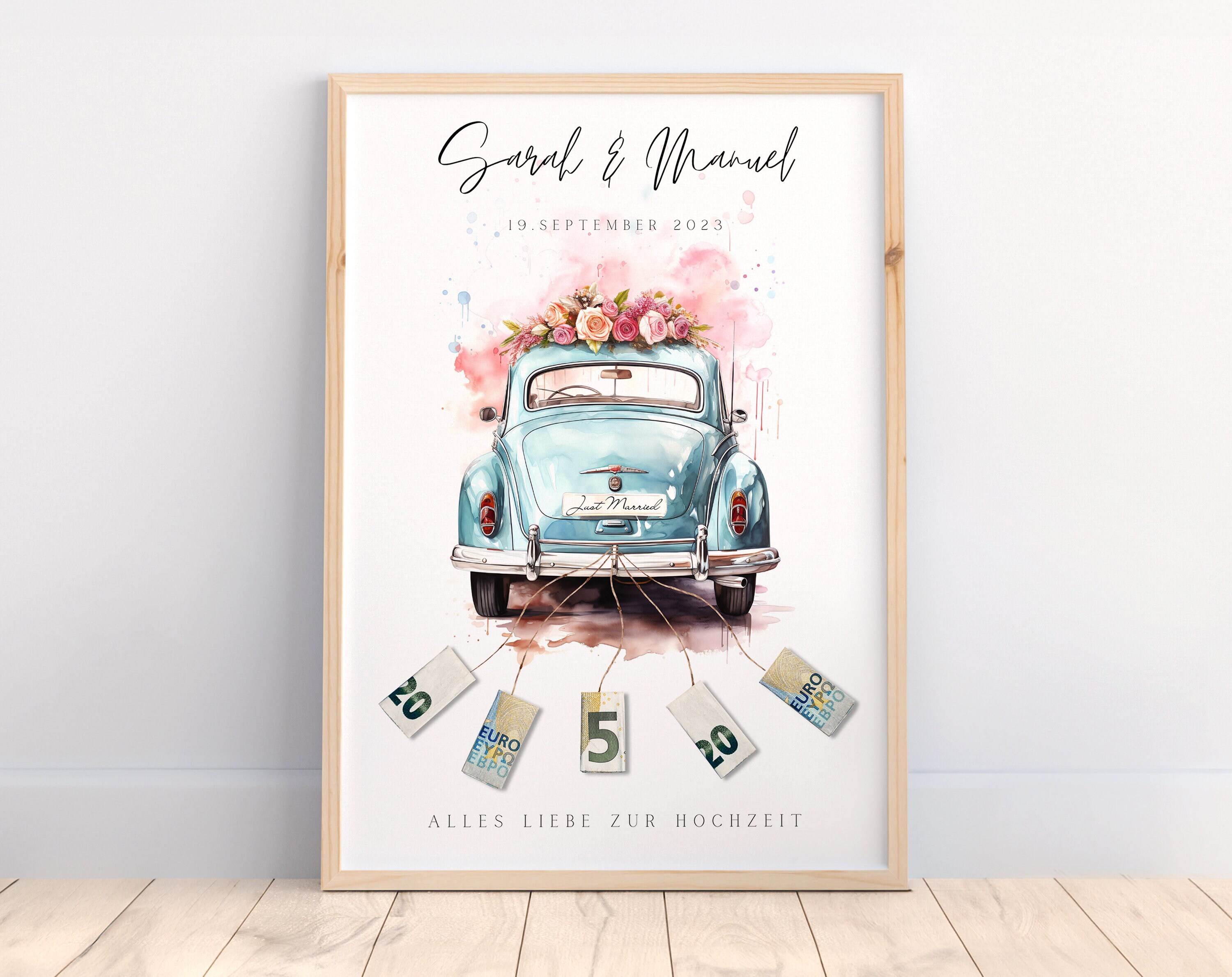 Geldgeschenk Hochzeit Hochzeitsauto Personalisiert DIY Geldgeschenkidee ...