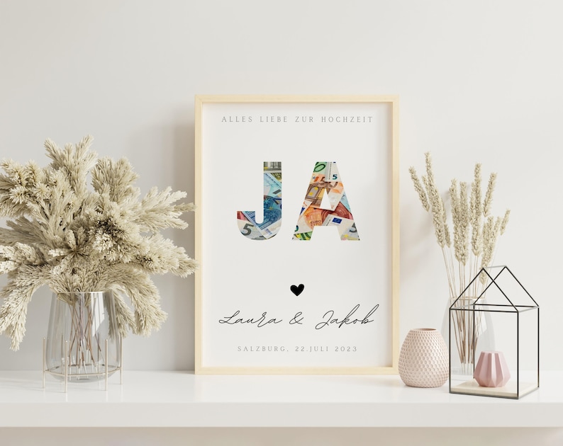 Geldgeschenk Hochzeit JA Personalisiert DIY - Etsy.de