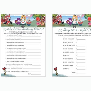 Printable Baby Shower Games, Alice in Wonderland, Baby Shower Game ...