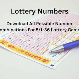 Lottery Games | All Possible Number Combinations for 5/1-36 | Excel ...