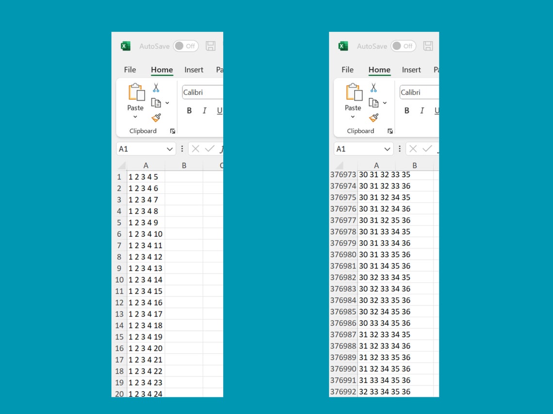 Lottery Games | All Possible Number Combinations for 5/1-36 | Excel ...