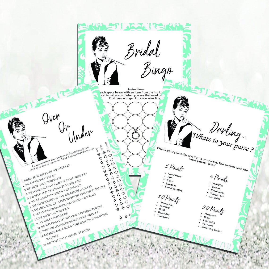 Printable | Breakfast at Tiffany's Bridal Shower Games Bundle | Bundle ...