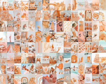 Peach Aesthetic Wall Collage, Light Colors Wall Collage Kit, Soft Peach ...