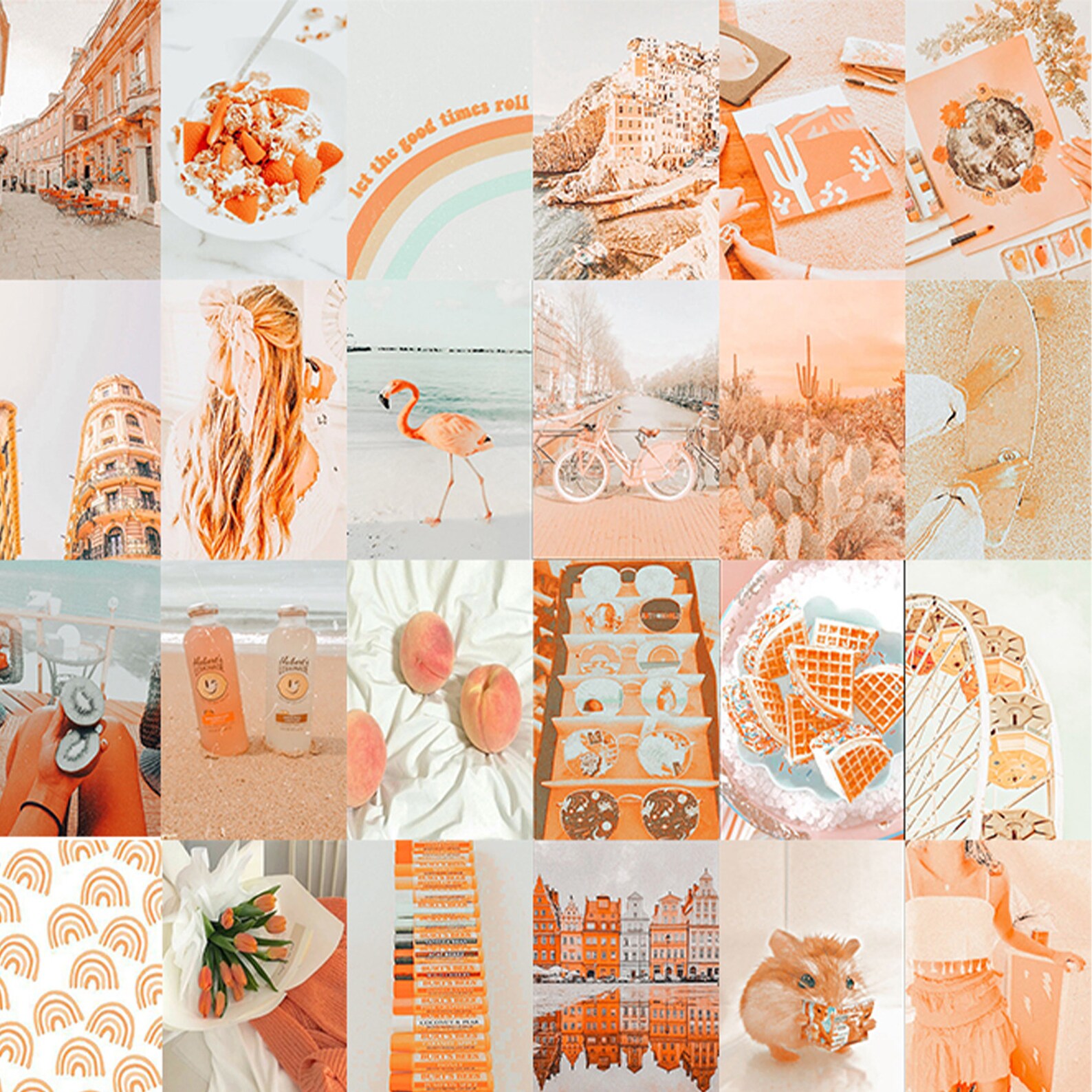 Peach Aesthetic Wall Collage Peach Aesthetic Wall Collage - Etsy