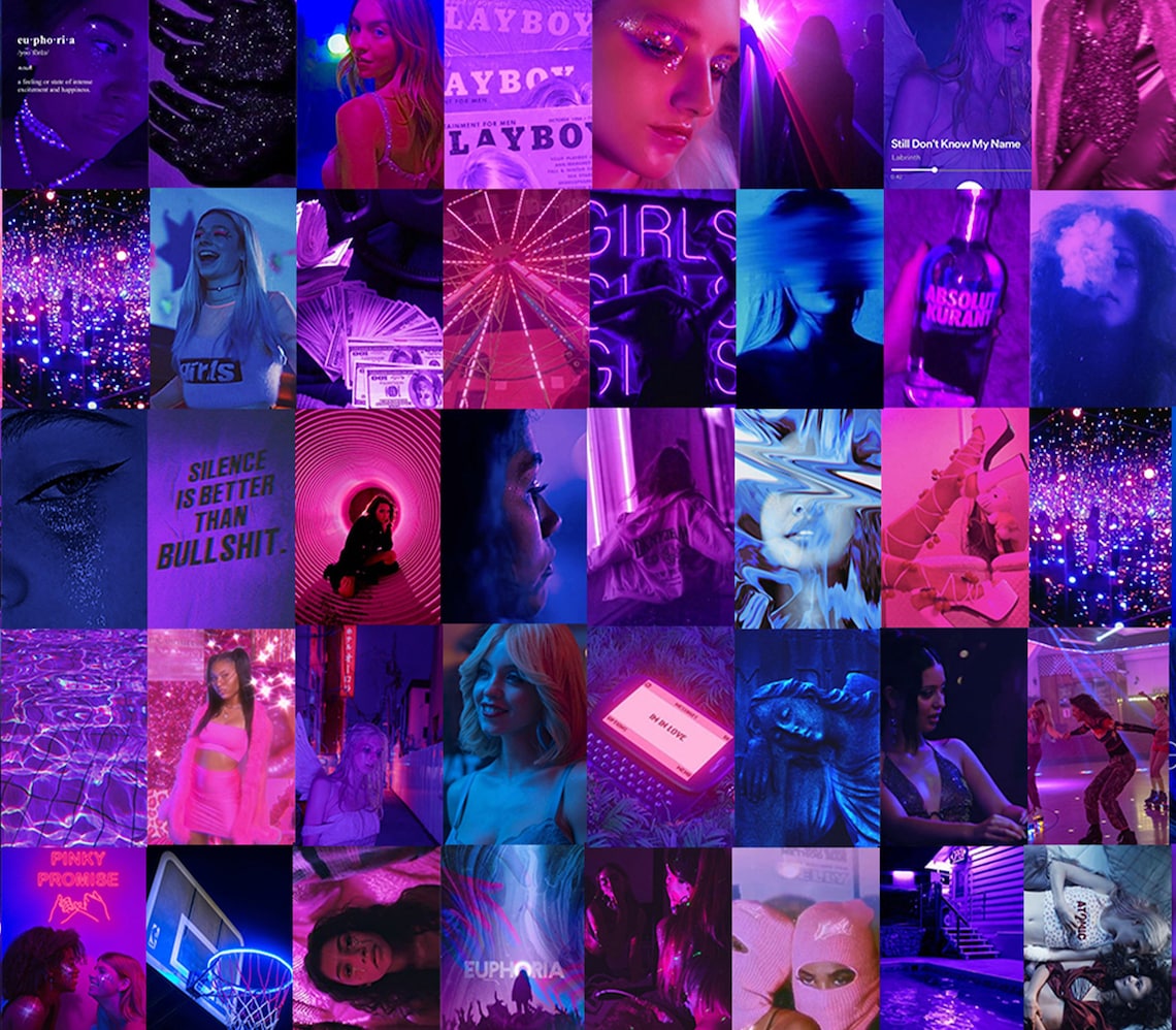 Euphoria Wall Collage Kit Euphoria Aesthetic Collage Purple | Etsy