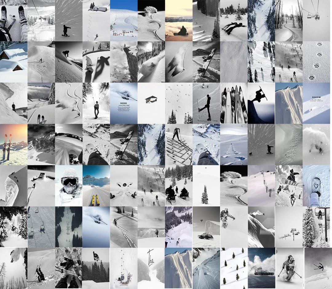 Snowboard Wall Collage, Ski Wall Poster, Ski Wall Collage Prints ...