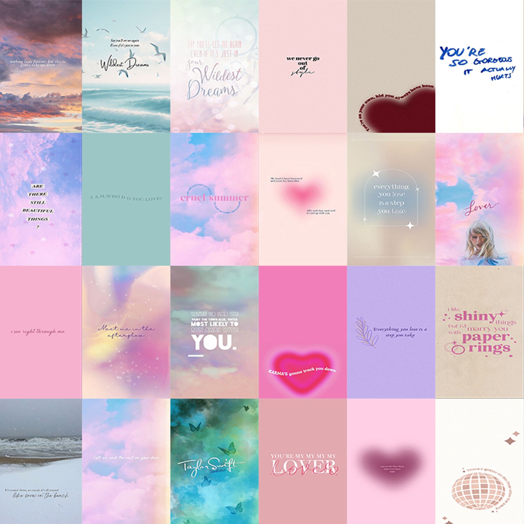 100 PCS Taylor Swift Photo Collage Kit Taylor Swift Aesthetic Photo ...