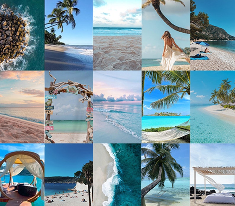 80 Stück Blue Ocean WandCollage Kit, Reise Blau Ästhetik, Boujee Ocean ...