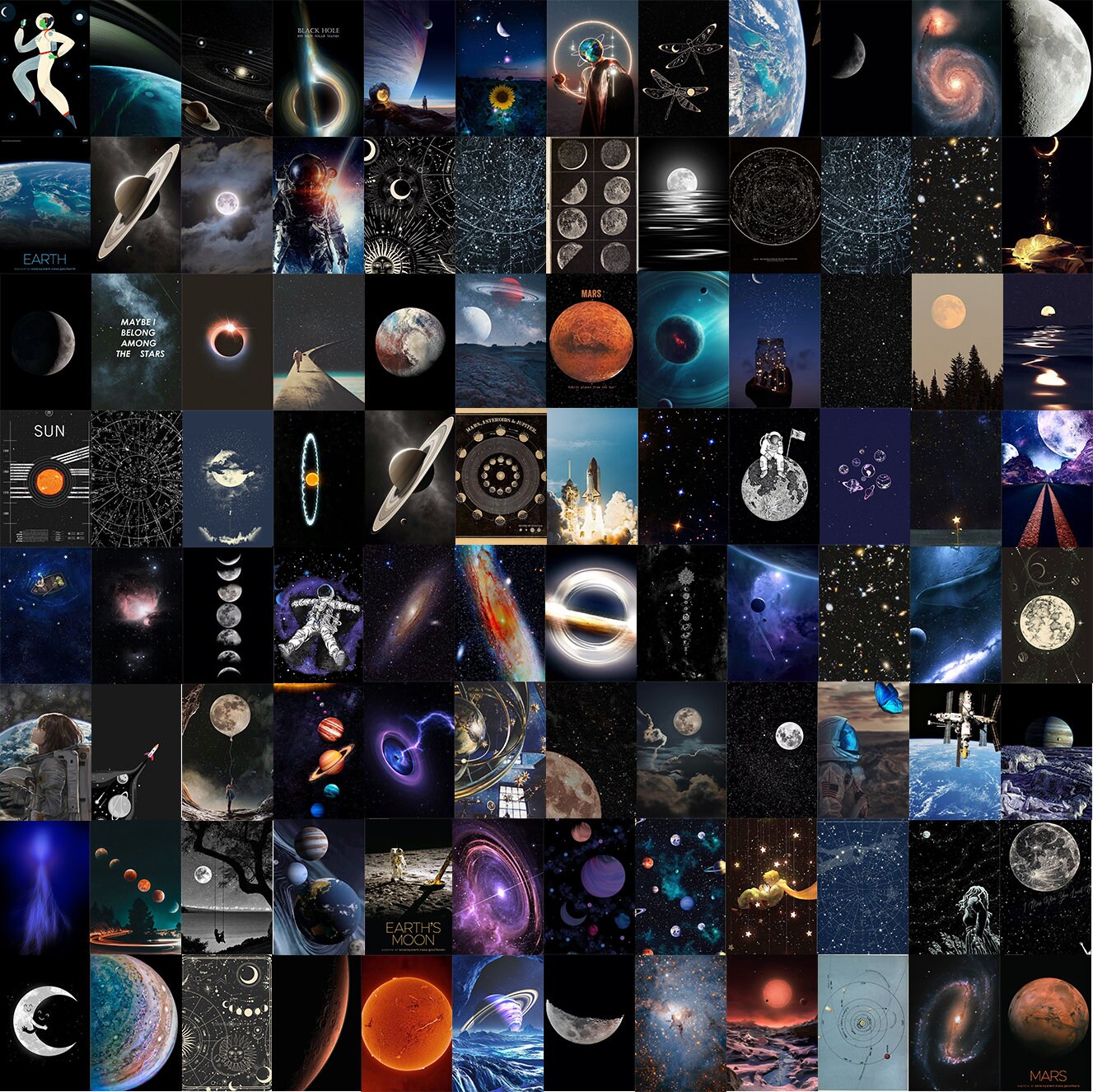 100 PCS Astronomy Wall Collage Kit Cosmos Aesthetic Photo - Etsy