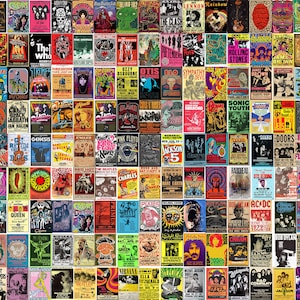 Concert Poster Wall Collage Kit, Vintage Concert Collage Kit, Concert ...