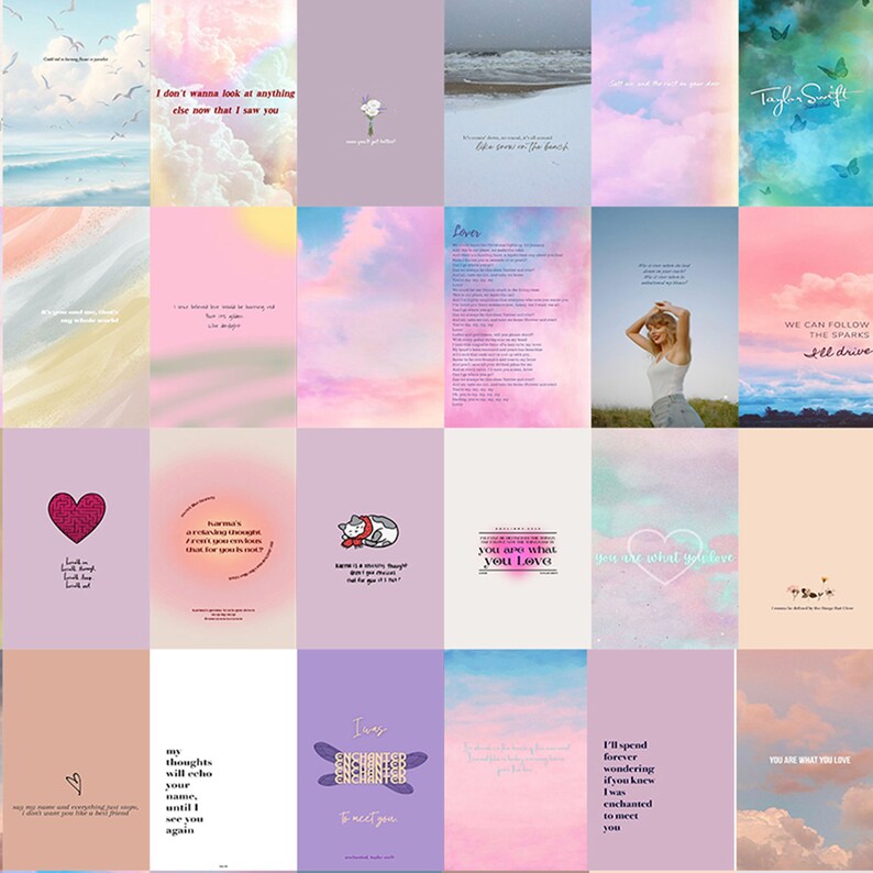 100 PCS Taylor Swift Photo Collage Kit Taylor Swift Aesthetic Photo ...