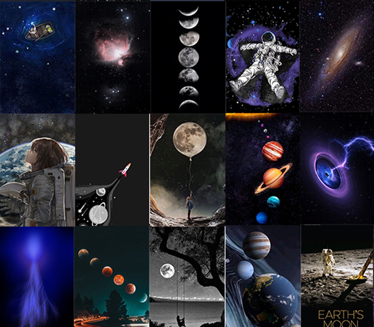 100 PCS Astronomy Wall Collage Kit Cosmos Aesthetic Photo | Etsy