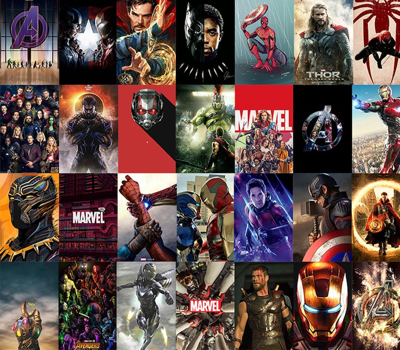 100 PCS Avengers Wall Collage Kit Marvel Aesthetic Photo Collage ...