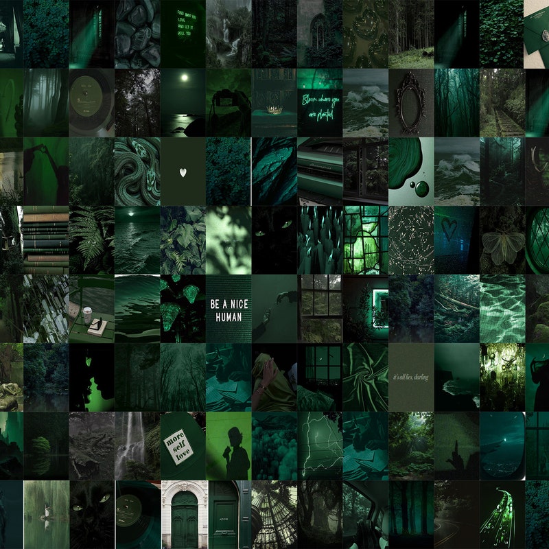 Dark Green Wall Collage Kit - Etsy