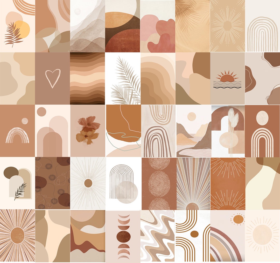 Boho Collage Kit, Aesthetic Boho Collage Kit, Boho Wall Art Poster ...