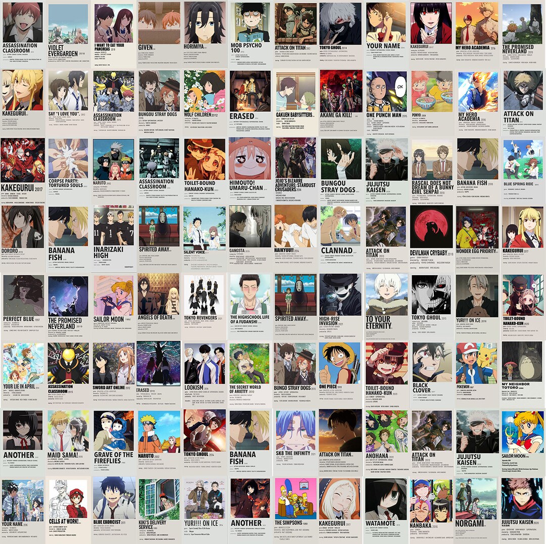280 Anime Polaroid Posters Dıgıtal Collage Kit Minimalist Anime Poster ...