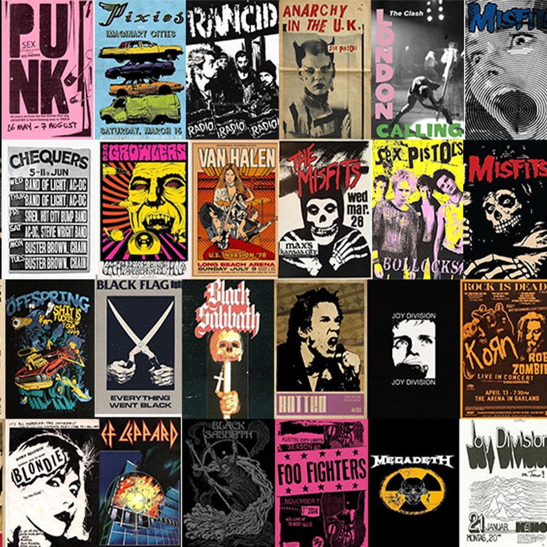 140 PCS Punk Rock Wall Collage Kit Vintage Grunge Punk - Etsy