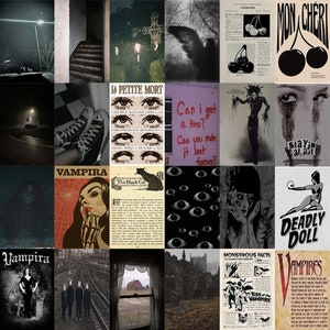 100 PCS Vintage Goth Wall Collage Kit Gothic Aesthetic Photo Collage ...