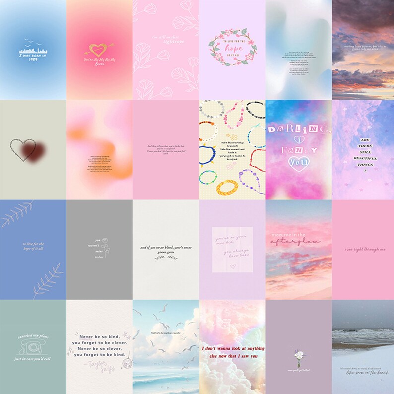 100 PCS Taylor Swift Photo Collage Kit Taylor Swift Aesthetic Photo ...