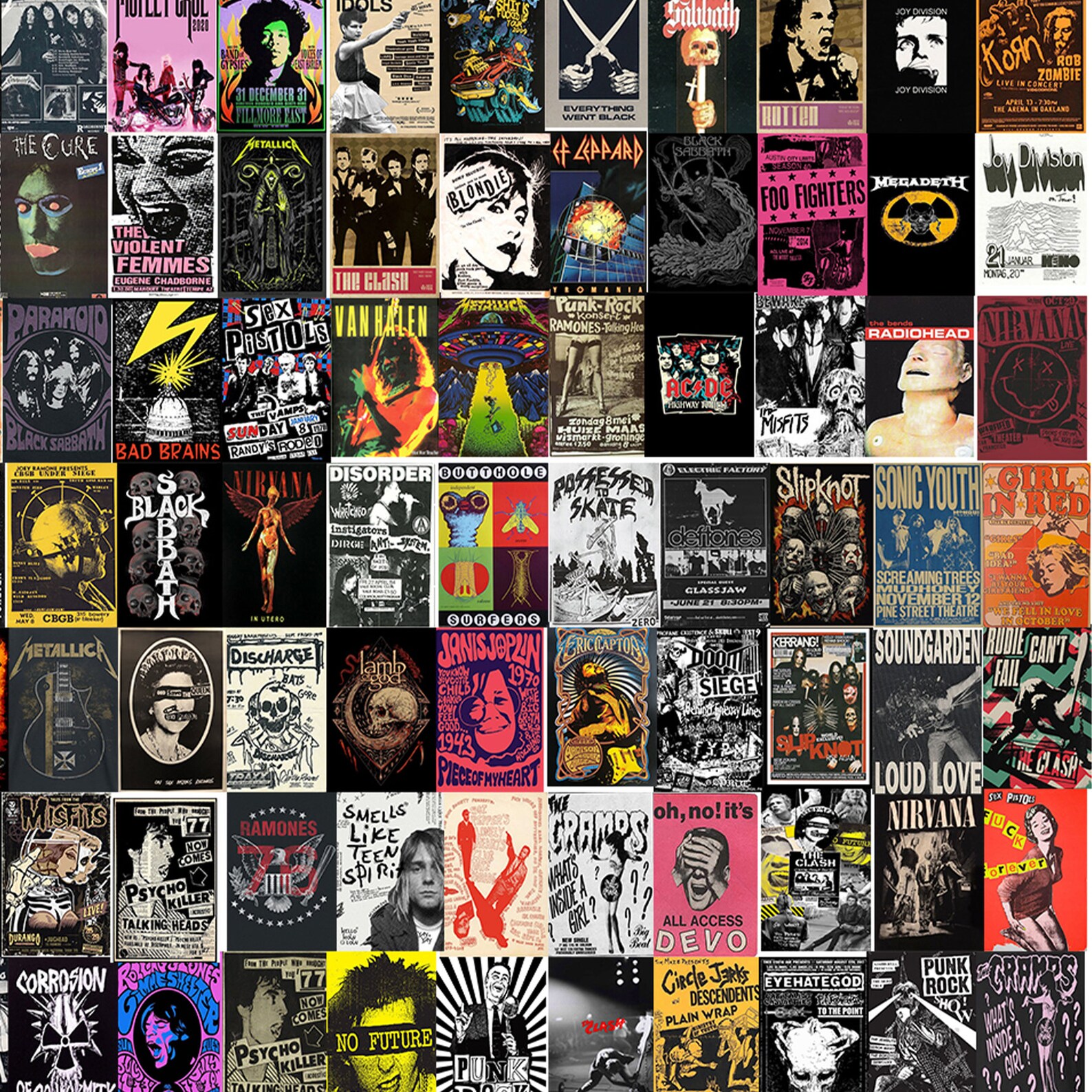 140 PCS Punk Rock Wall Collage Kit Vintage Grunge Punk - Etsy