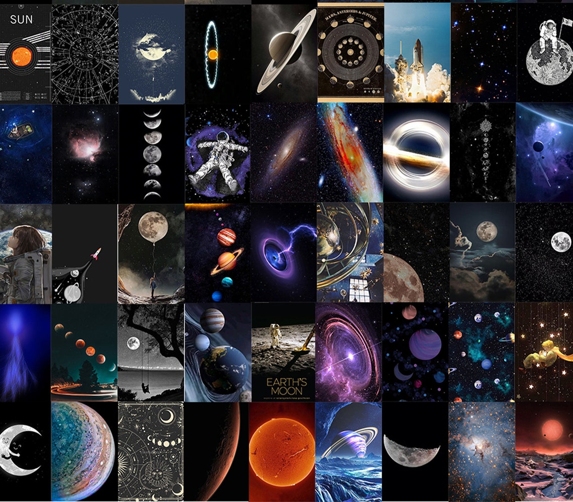 100 PCS Astronomy Wall Collage Kit Cosmos Aesthetic Photo - Etsy