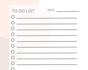 Minimal to Do List Printable, Simple Task List Template, Productivity ...