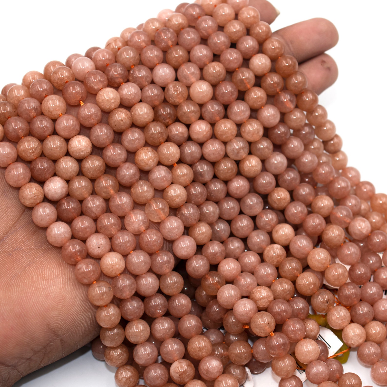 Sunstone Smooth Round Beads for Jewelry Making Beads 8mm 16"strand ...