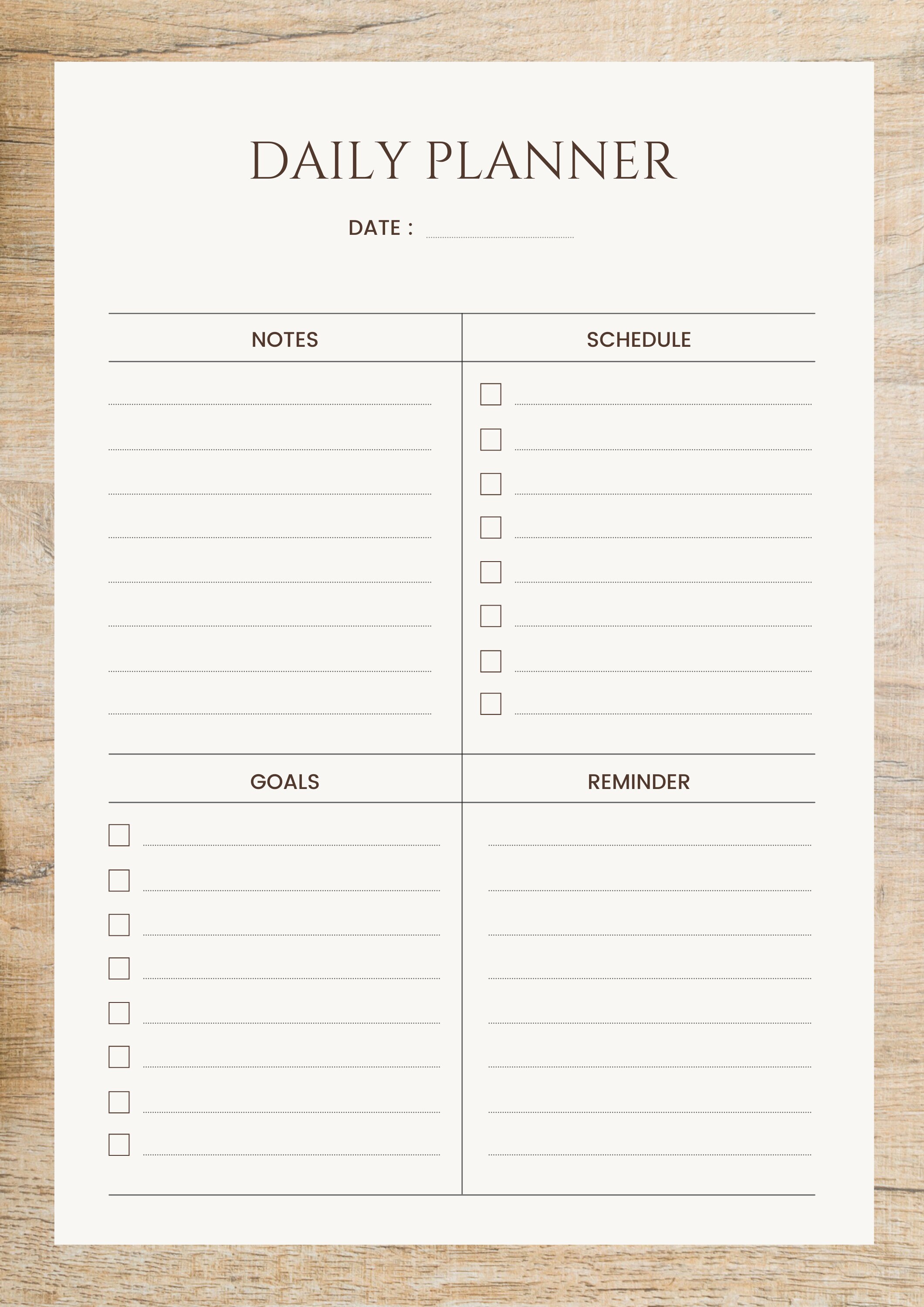 Easy to Use Daily Planner, Digital Printable Download - Etsy