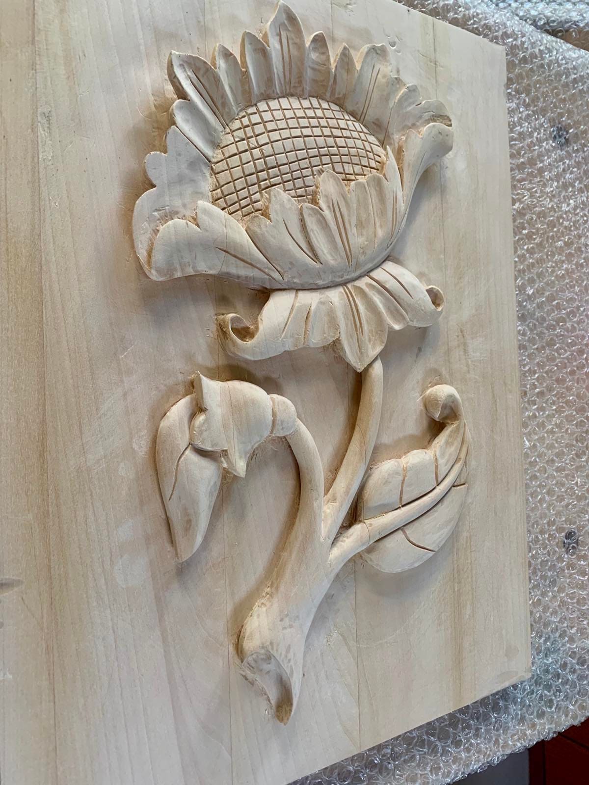 Wood Carving With Sunflower Design - Etsy
