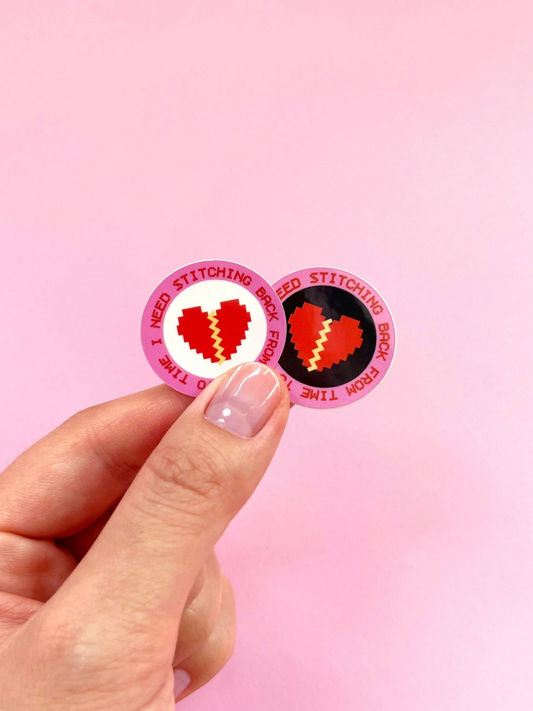 Cute Retro Cross Stitch Heart Stickers ⎢ Sticker for Sensitive People ...
