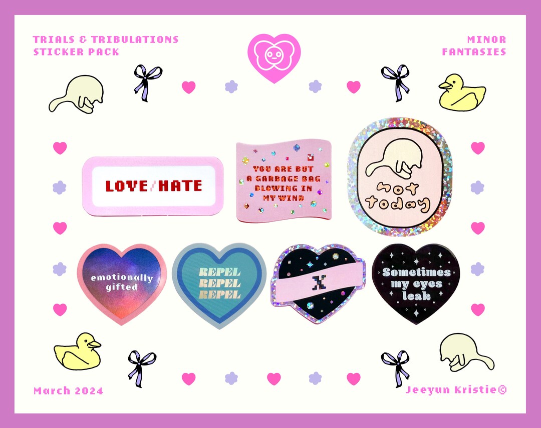 Cute Sticker Set With Feelings and Daily Struggles Theme ⎜ Trials ...