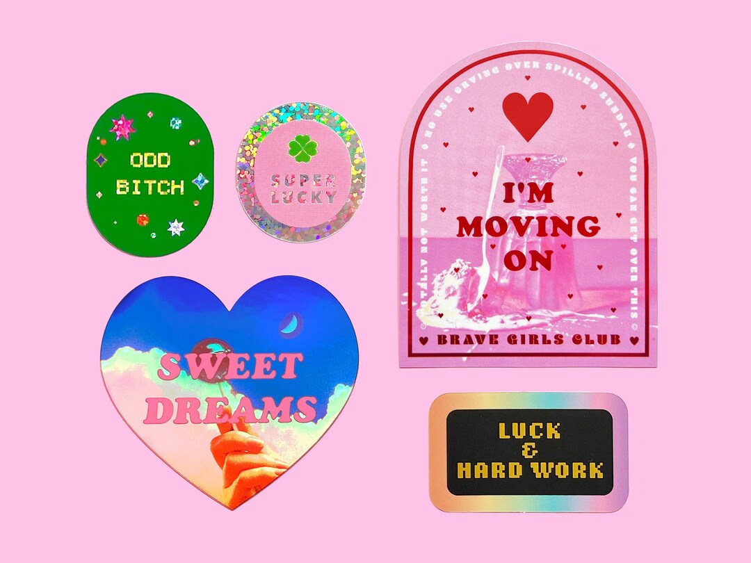 Cute Retro Aesthetic Bestseller Sticker Pack With Holographic, Glitter ...