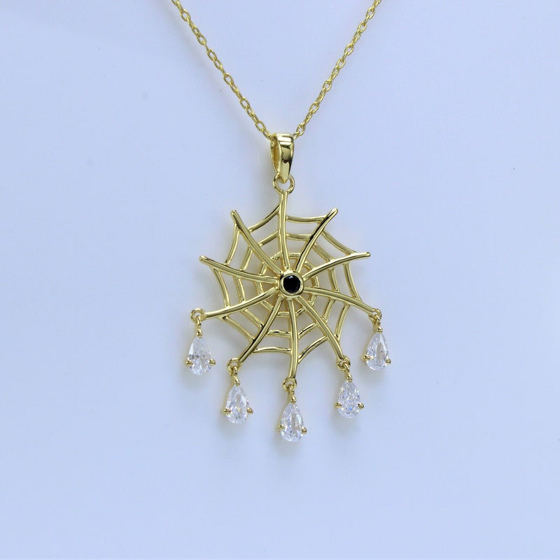 Spider Web Necklace - Etsy