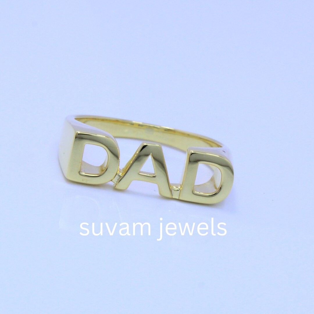 DAD Ring Sterling Silver Dad Ring Father's Day Gift Ring - Etsy