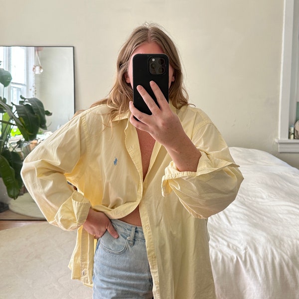 Mens Yellow Button Down Shirt - Etsy