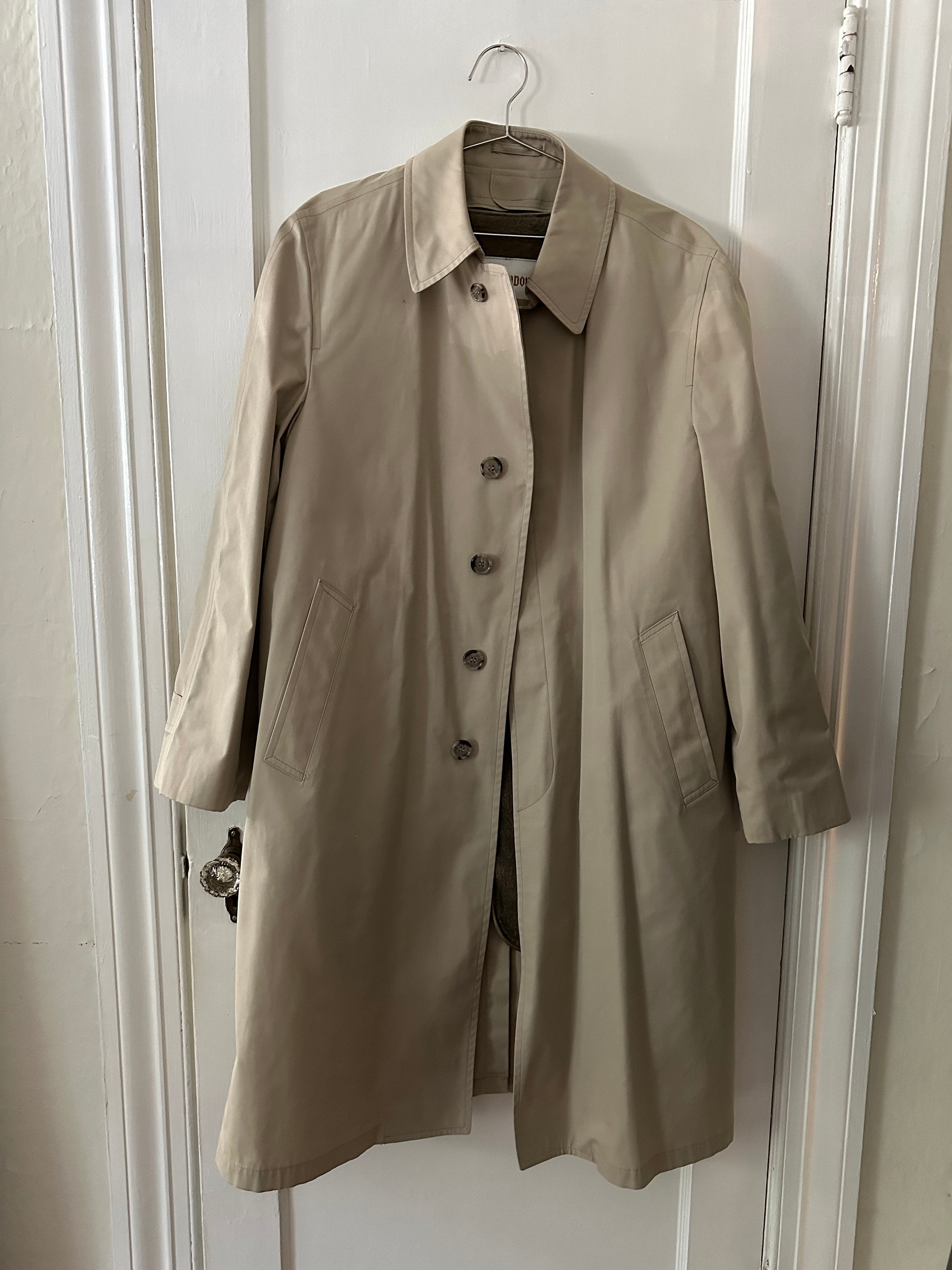 Vintage Classic Beige Trench Coat, Beige Straight Trench, Oversized Tan ...