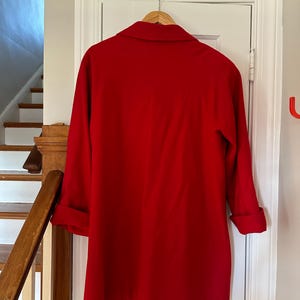 Vintage Red Wool Short Coat, Oversized Red Wool Coat, Red Overcoat, Red ...