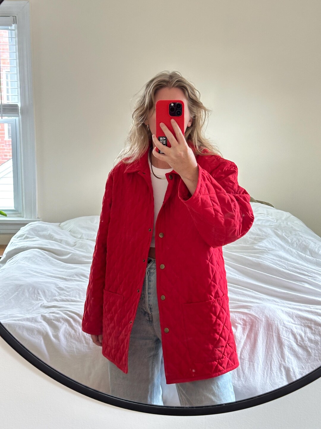 Vintage Red Quilted Jacket, Red Pendleton Jacket, Red Barn Jacket - Etsy