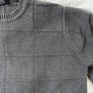 Vintage Gray Knit Sweater, Oversized Gray Window Pane Sweater, Vintage ...