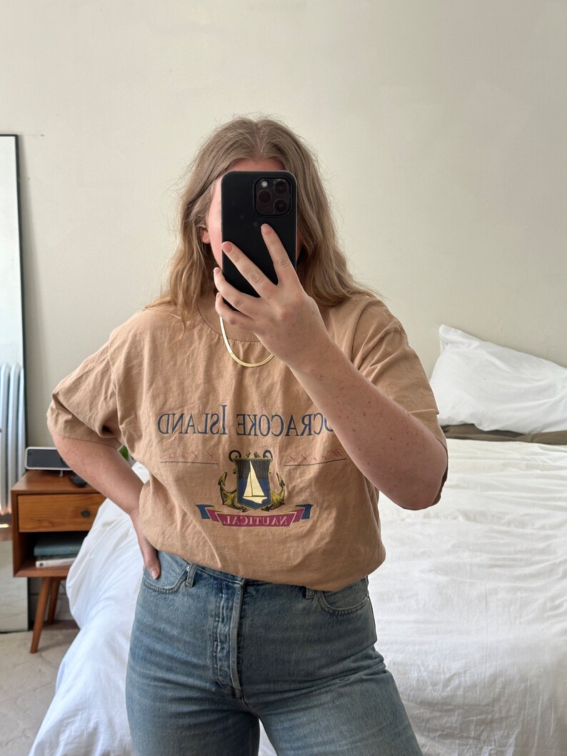 Vintage Tan Ocracoke Island T-shirt, Vintage Tan Oversized Tshirt ...