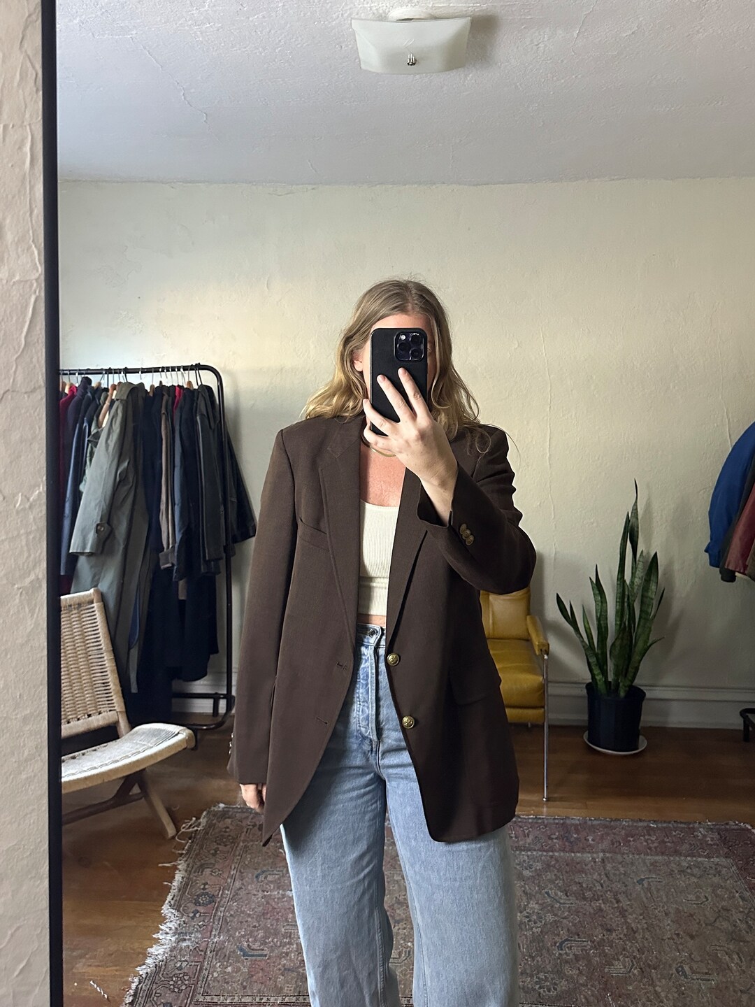 Vintage Brown Wool Blazer, Brown Dad Blazer, Oversized Brown Blazer ...