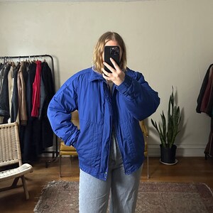 Vintage Blue Puffer Jacket, Bright Blue Puffer, Royal Blue Jacket, Blue ...