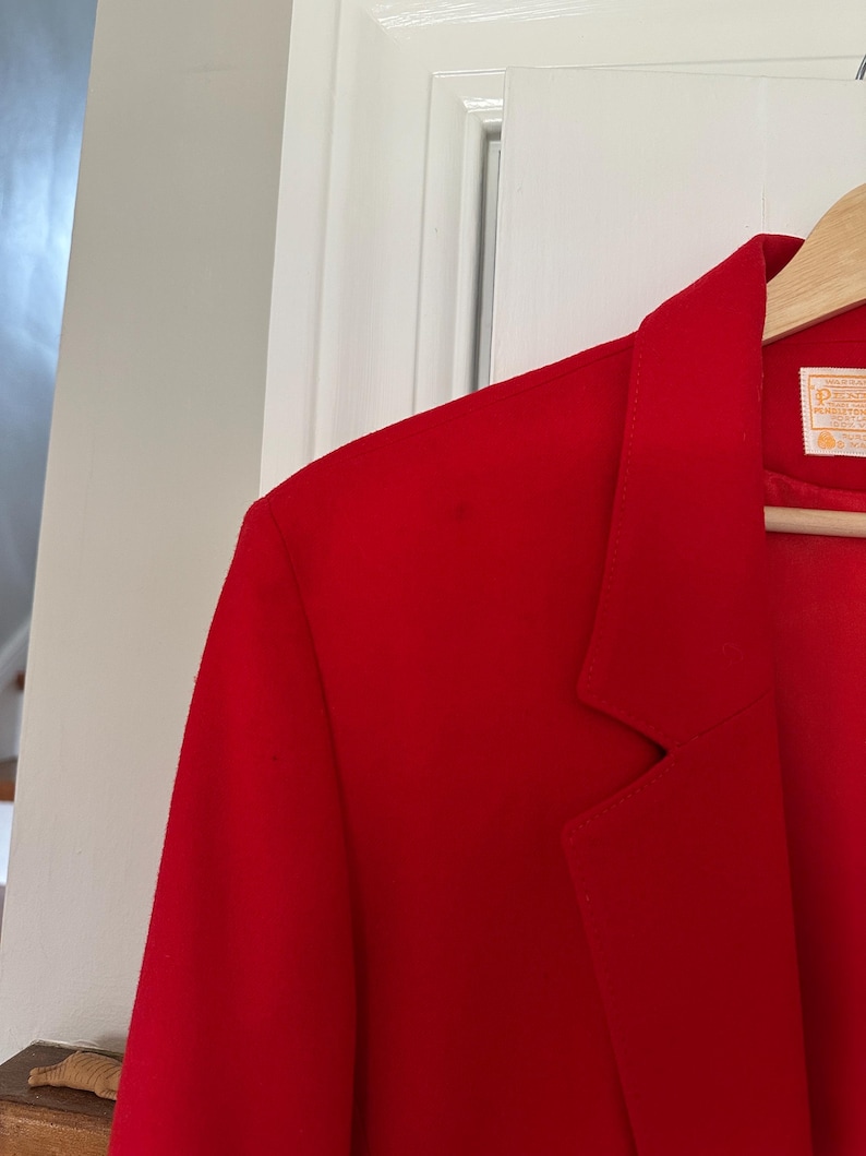 Vintage Pendleton Red Wool Blazer Jacket: Cropped Style - Etsy