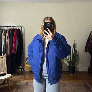 Vintage Blue Puffer Jacket, Bright Blue Puffer, Royal Blue Jacket, Blue ...