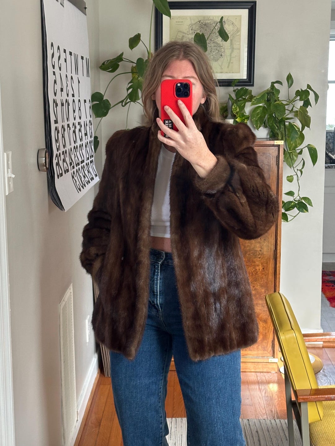 Vintage Fur Coat, Fur Coat in Beautiful Condition, Dark Brown Fur Coat ...