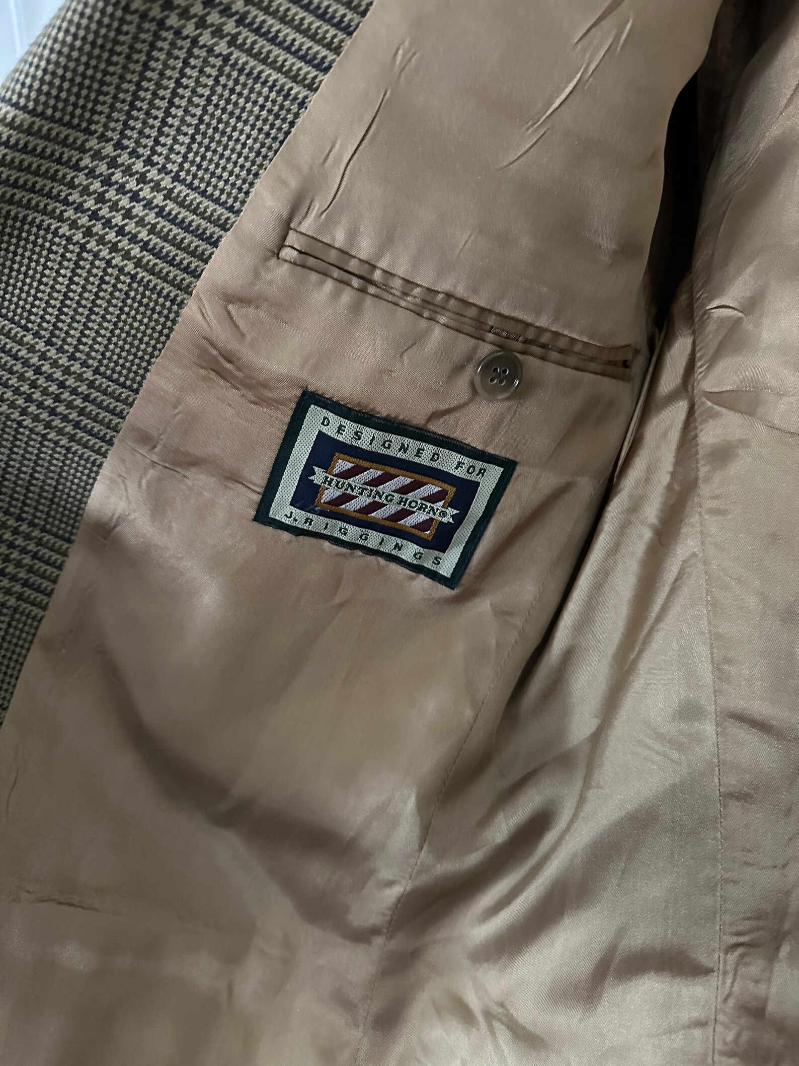 Vintage Plaid Blazer, Tan Dad Blazer, Oversized Tan Blazer, Granddad ...