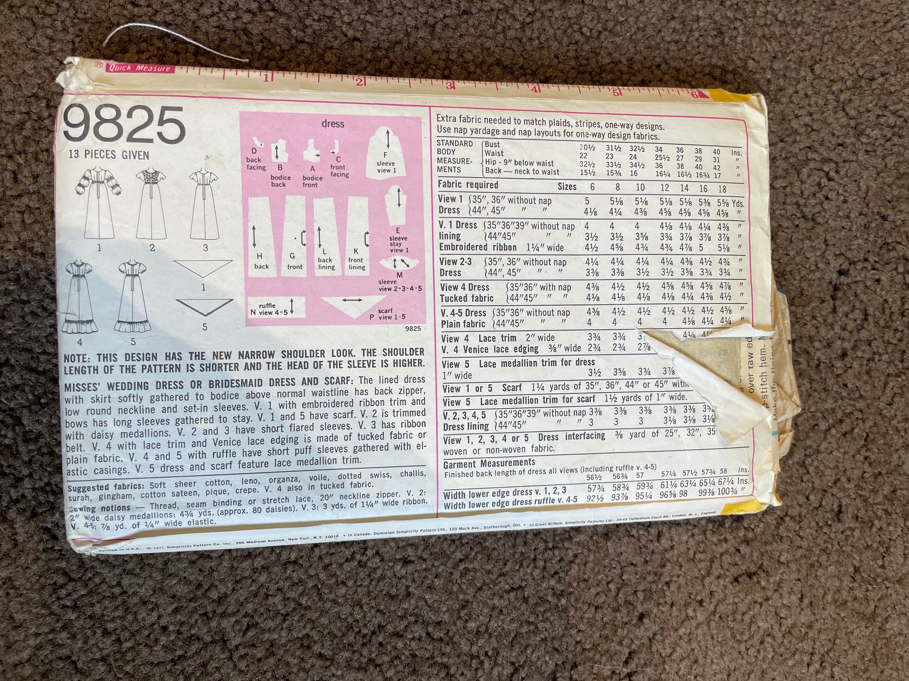 Simplicity Wedding Dress Pattern 9825 - Etsy